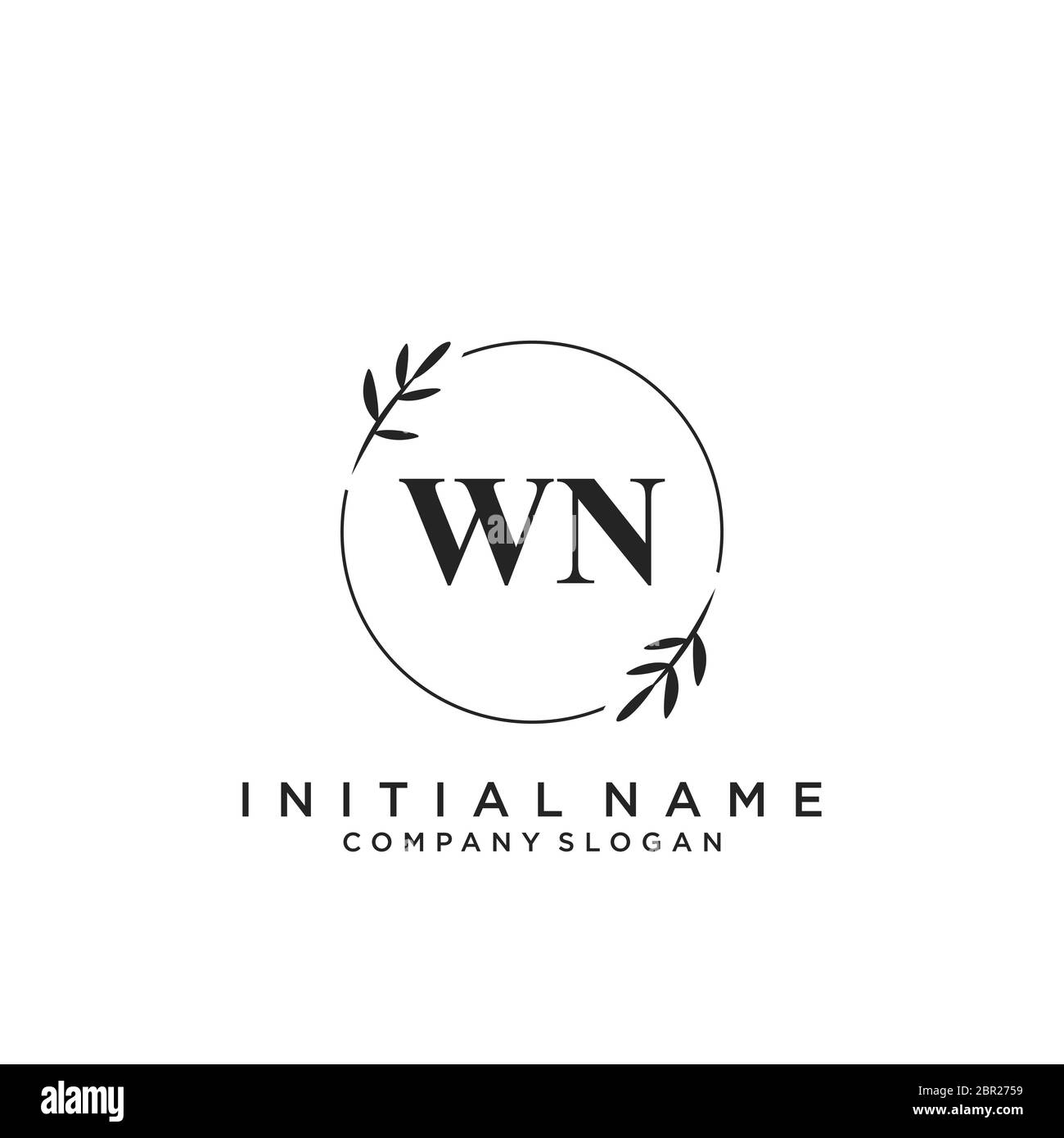 Initial letter wn Stock Vector Images - Alamy
