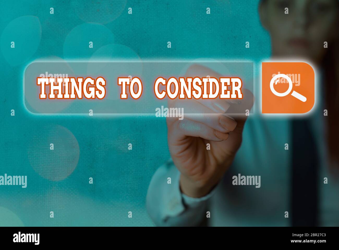 Writing note showing Things To Consider. Business concept for think ...