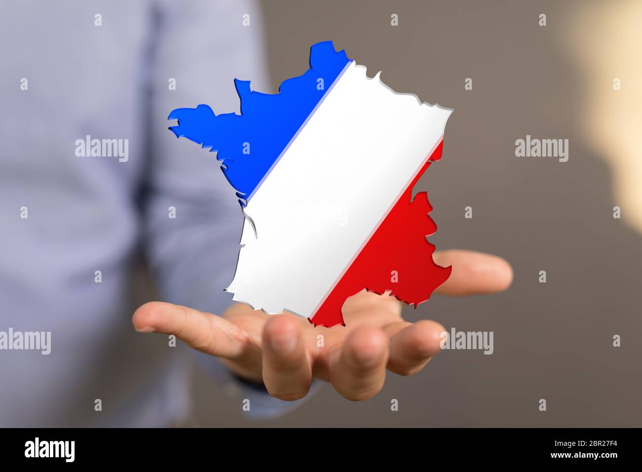 3d Digital France map country illustration Stock Photo - Alamy
