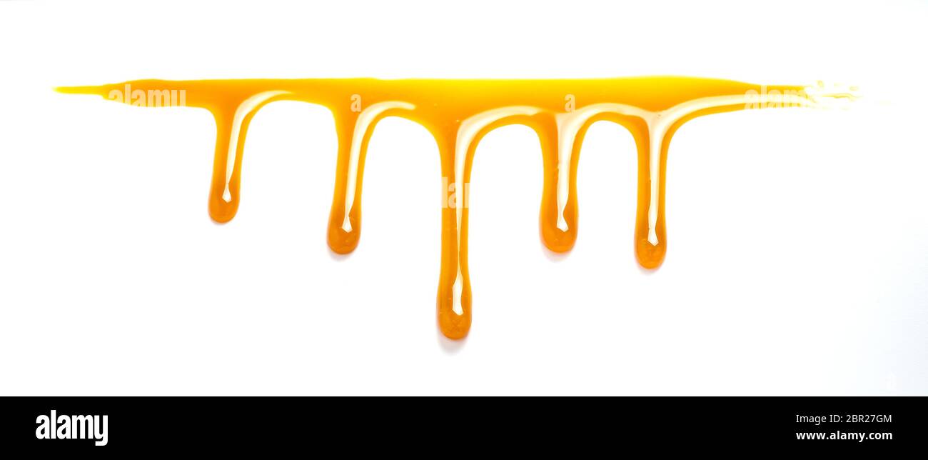 Honey isolated. Flow down honey isolated on white background with ...