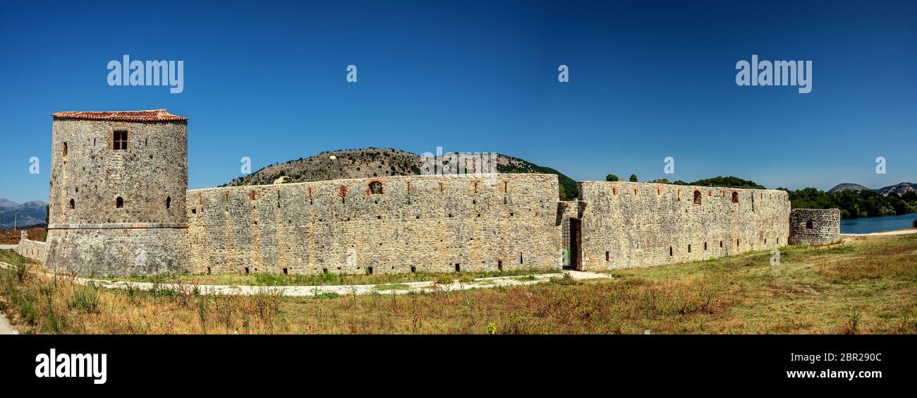 Venetian fortress in the archeological site at Butrint, near the city ...