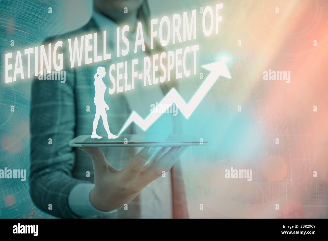 Word writing text Eating Well Is A Form Of Self Respect. Business photo ...