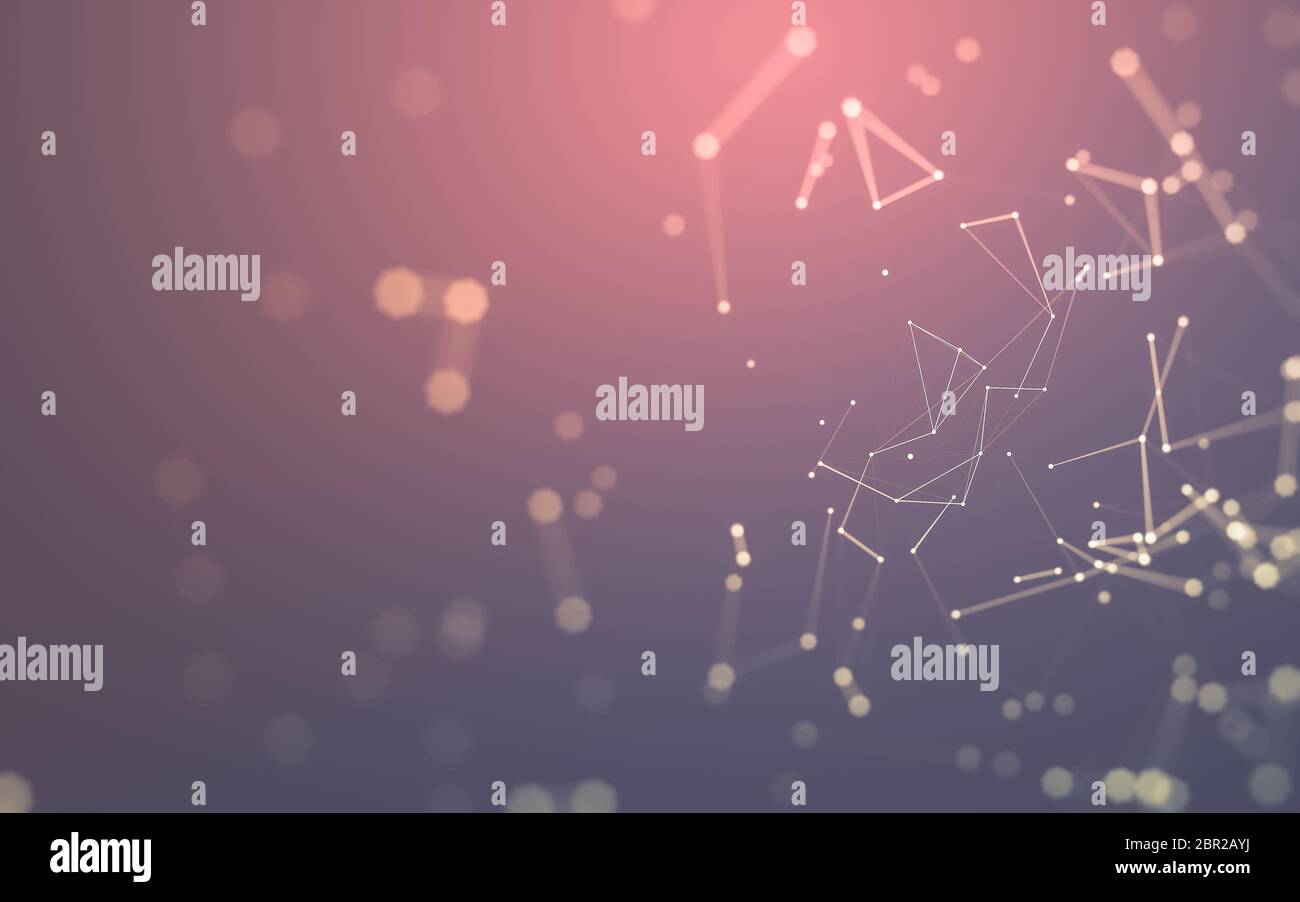 Abstract polygonal space low poly dark background with connecting dots and lines. Connection ...