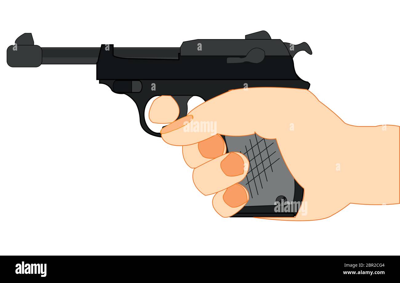 Gun in hand Stock Vector Images - Alamy