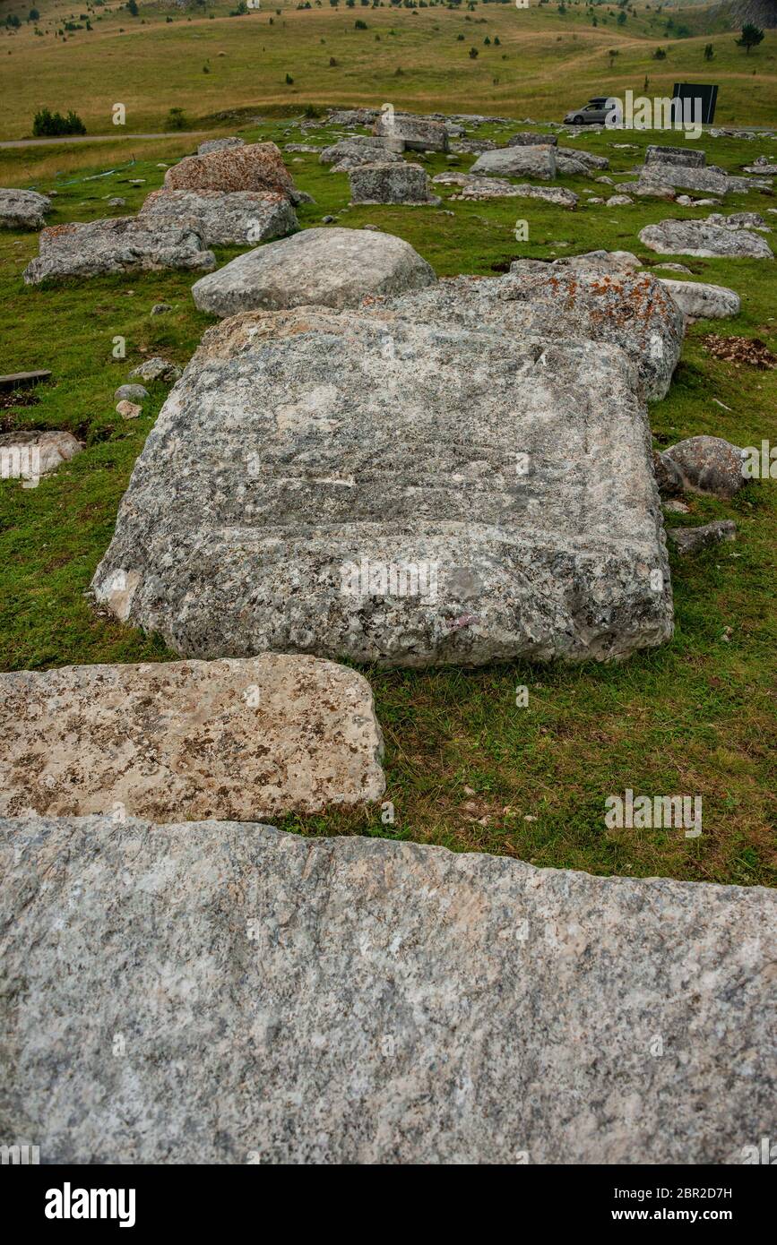 Stecci in Durmitor National Park in northeastern Montenegro. These ...