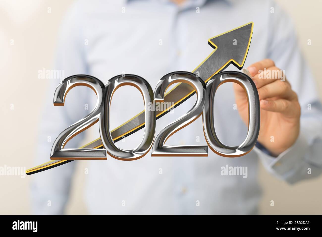 business year 2020 up goals and success illustration Stock Photo - Alamy