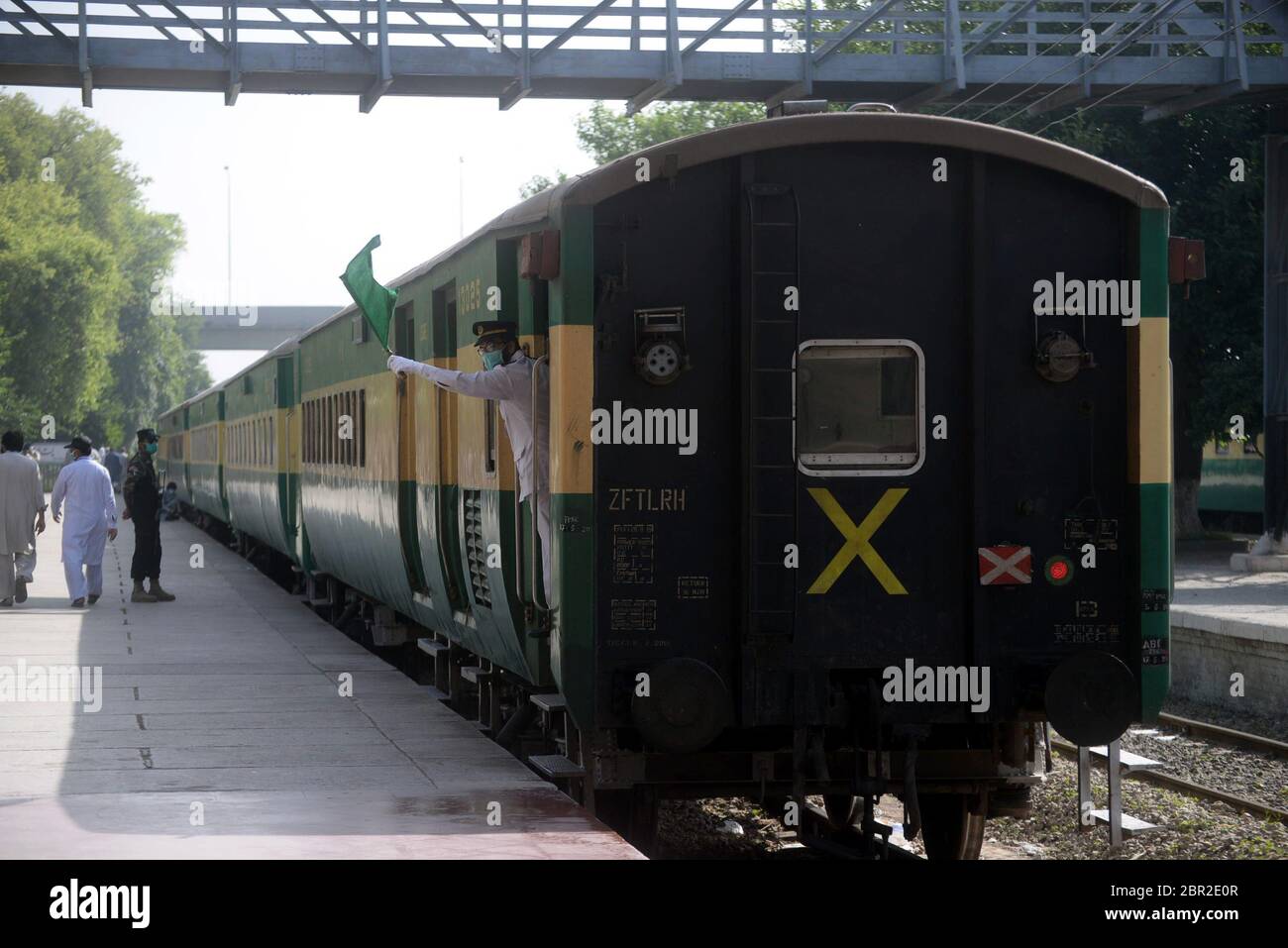 Train conductor flag hi-res stock photography and images - Alamy