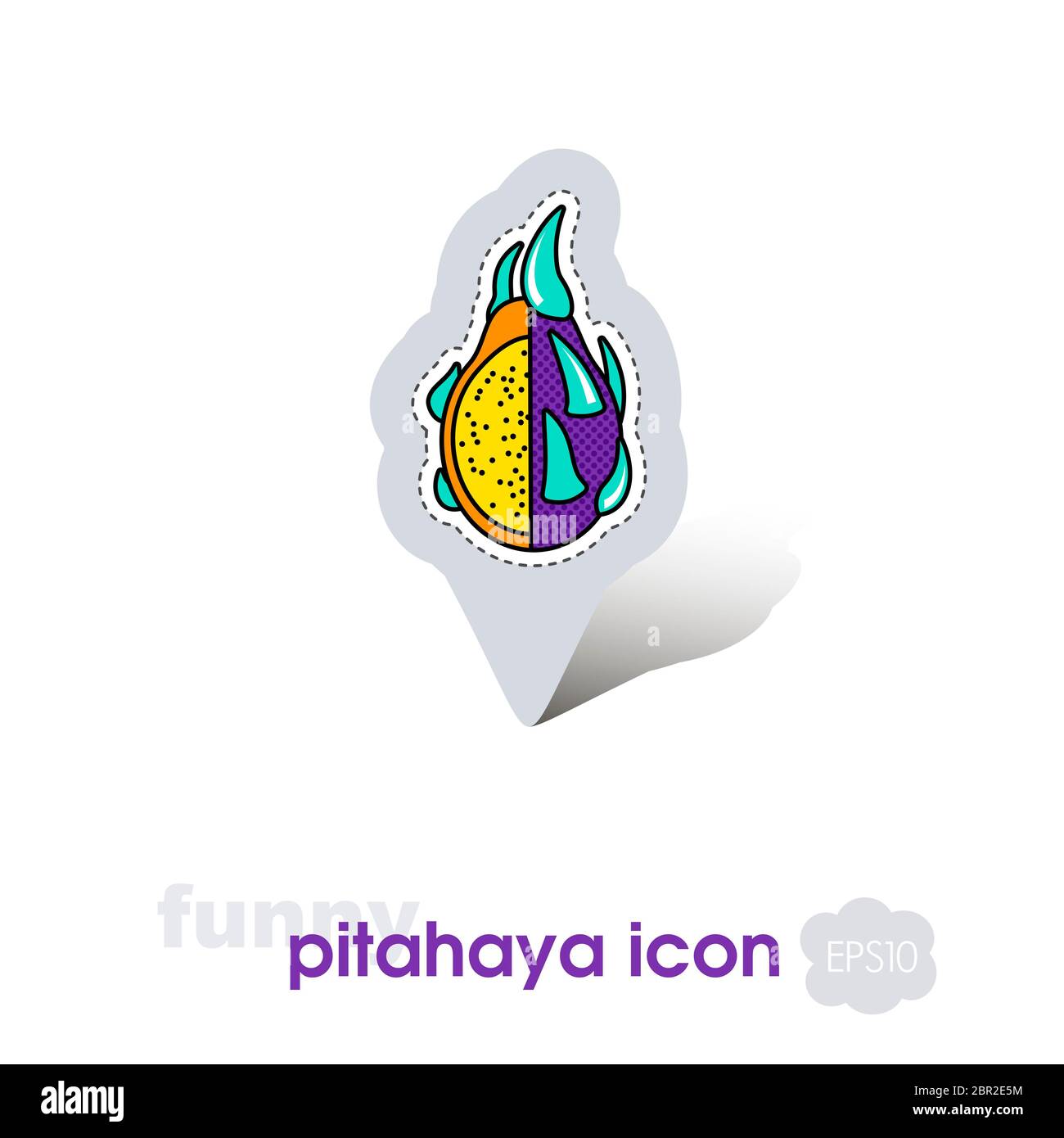 Pitaya pin map icon. Pitaya tropical dragon fruit sign. Map pointer ...