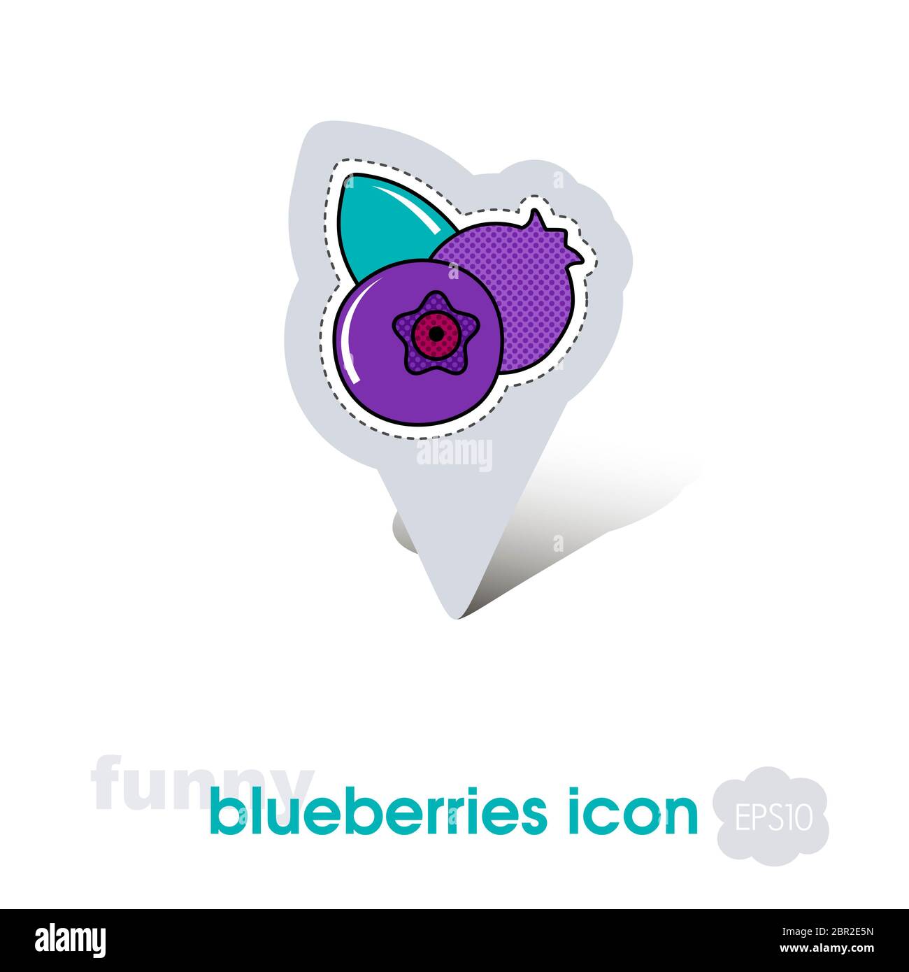 Blueberry pin map icon. Blue berry fruit sign. Map pointer. Map markers ...