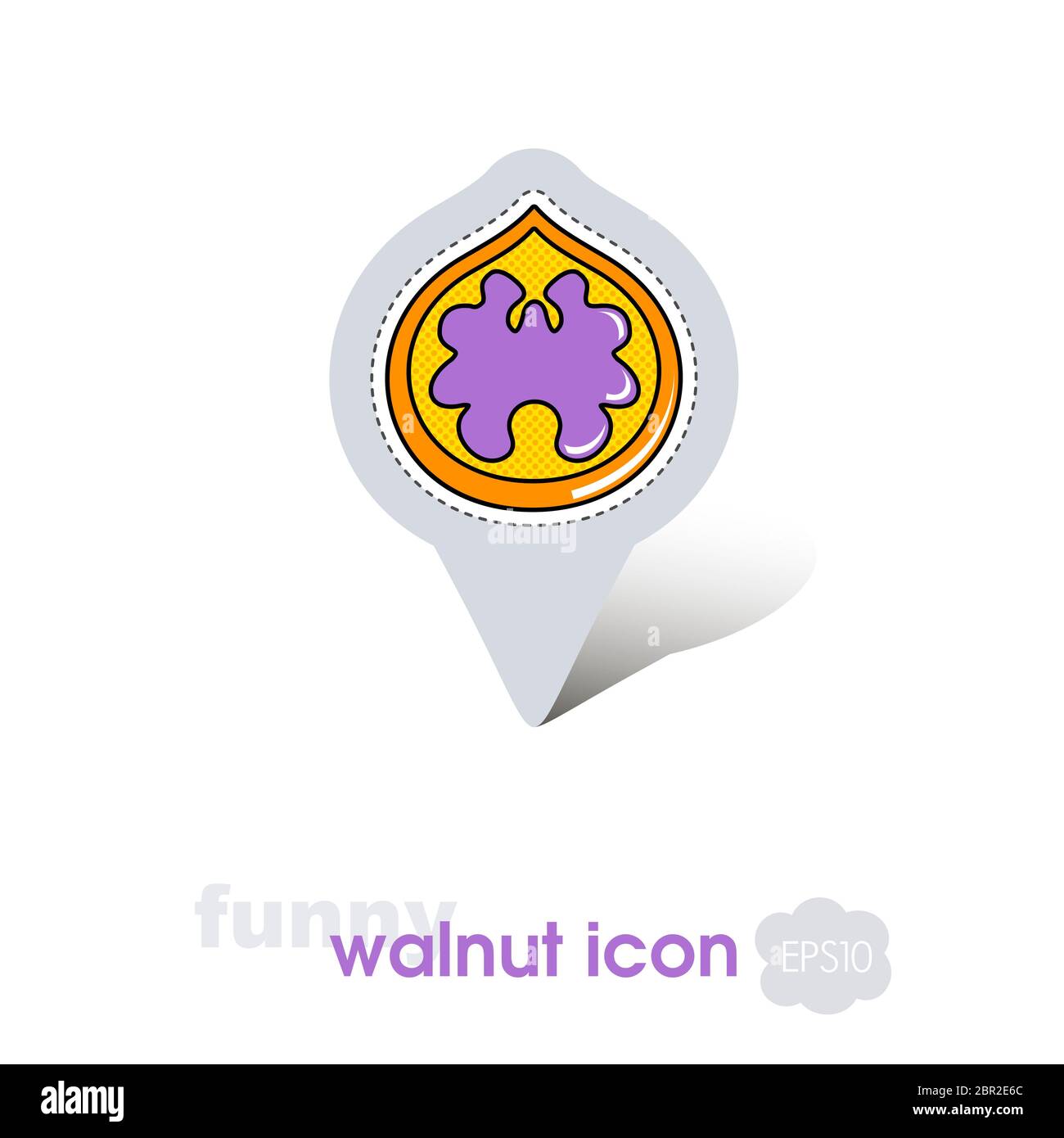 Walnut pin map icon. Walnut fruit sign. Map pointer. Map markers ...