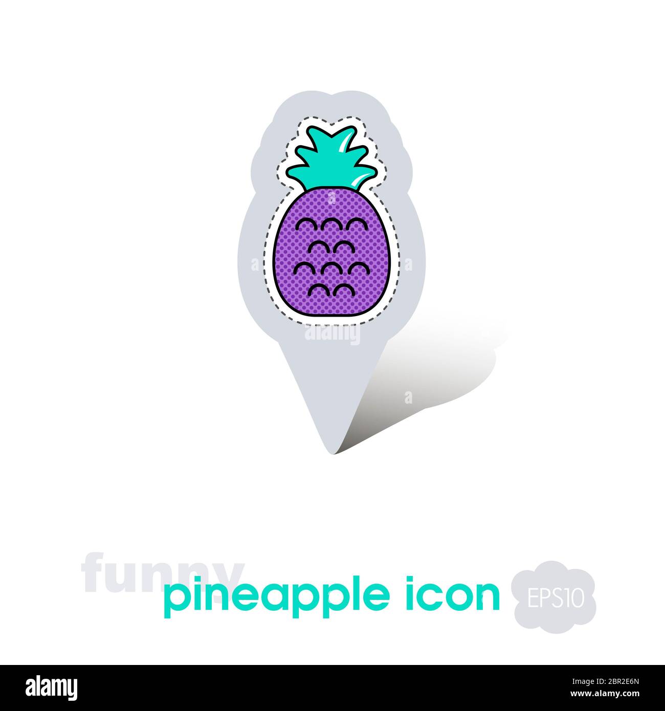 Pineapple with leaf pin map icon. Pineapple tropical fruit sign. Map ...