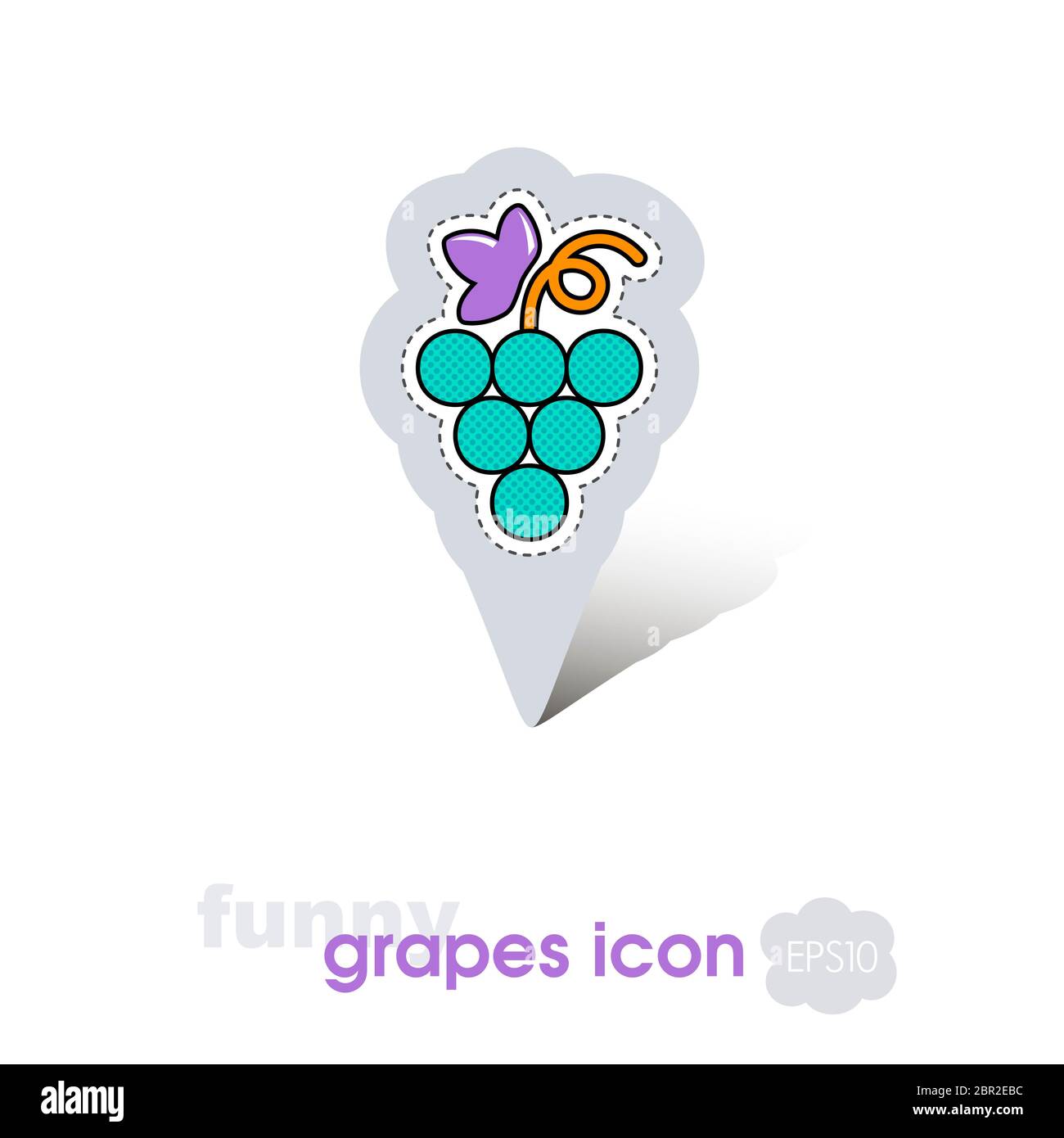 Bunch of grapes pin map icon. Grapes fruit sign. Map pointer. Map ...