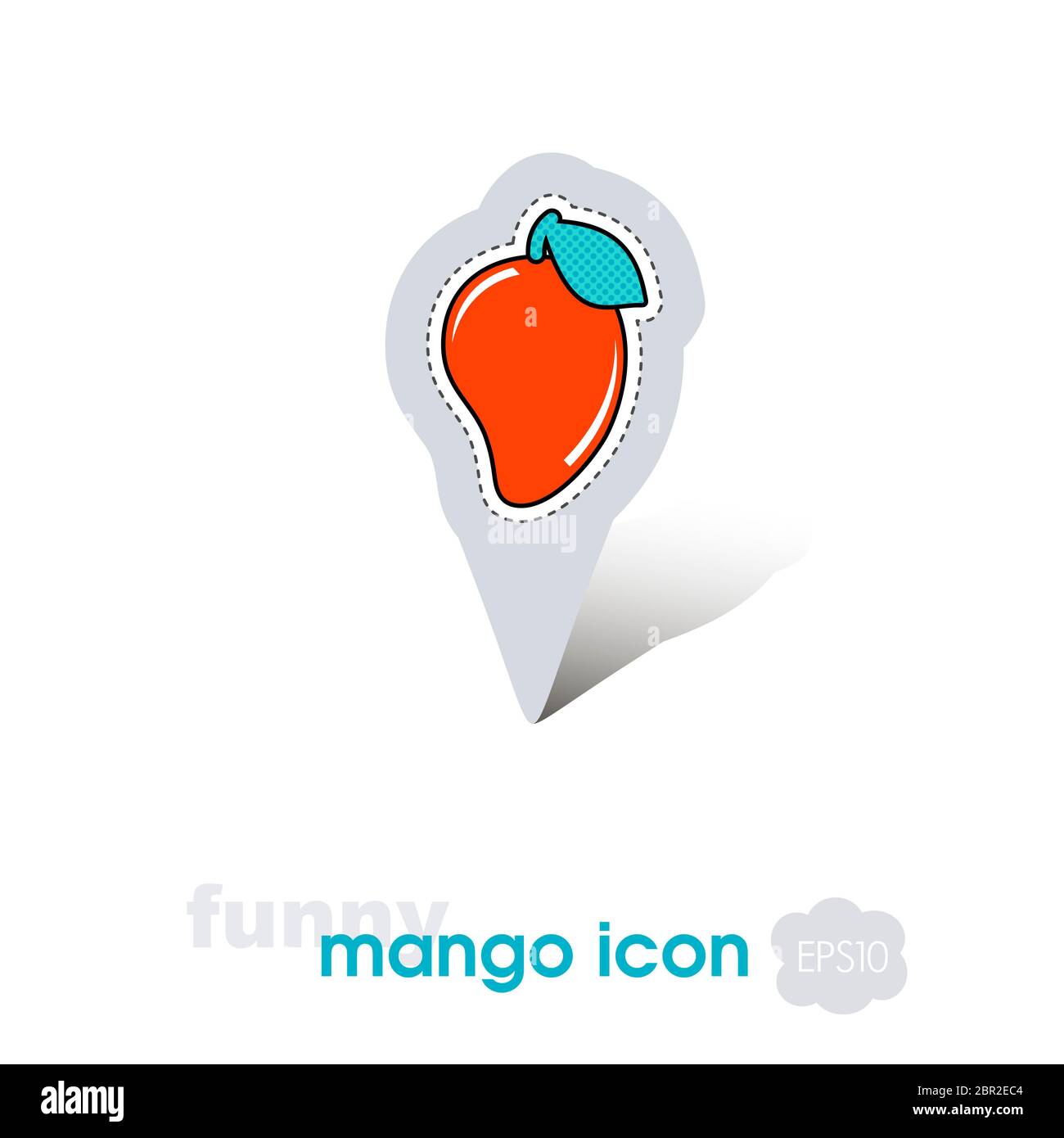 Mango pin map icon. Mango tropical fruit sign. Map pointer. Map markers ...
