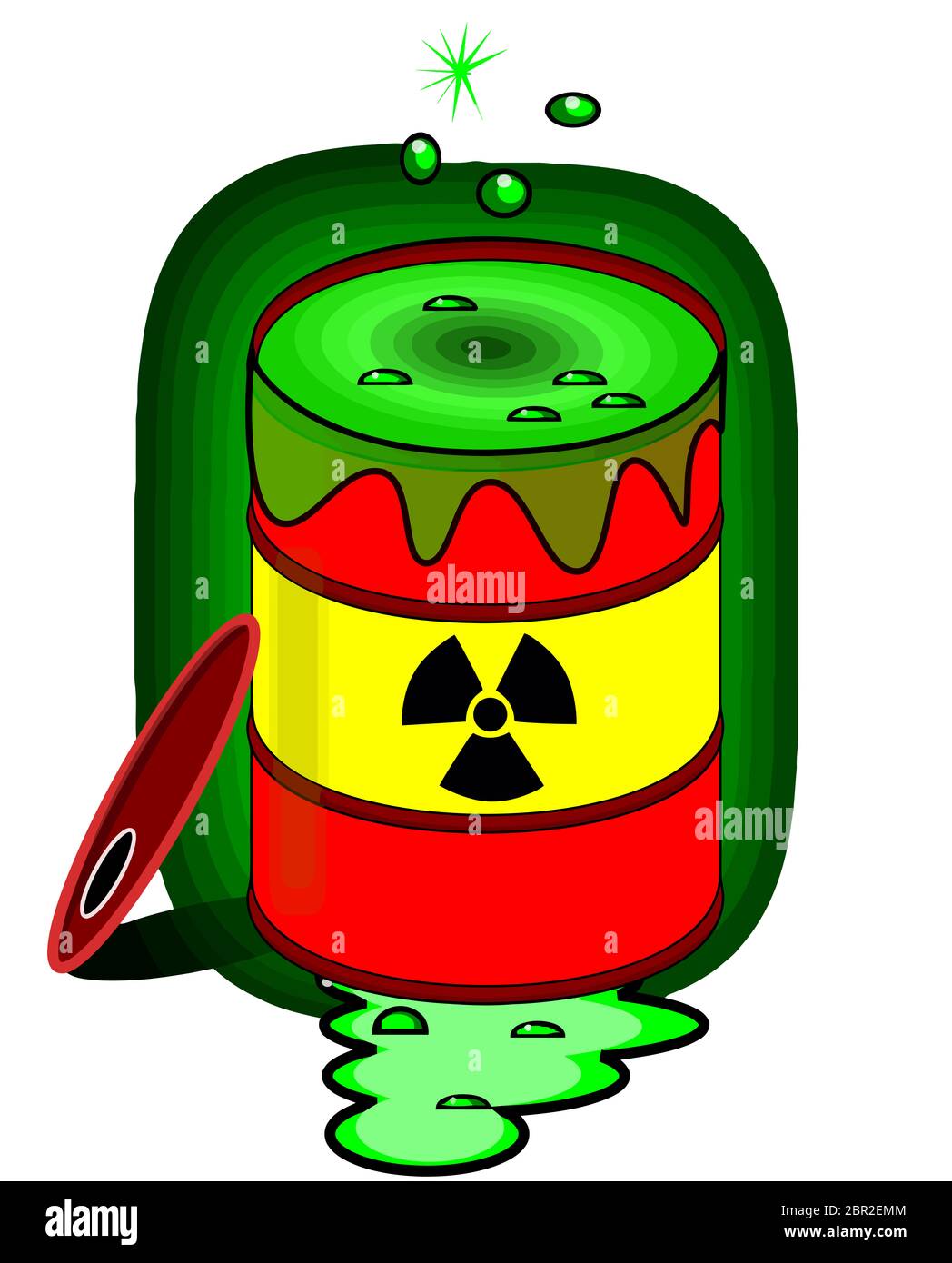 toxic waste barrel radioactive danger posion illustration Stock Photo ...