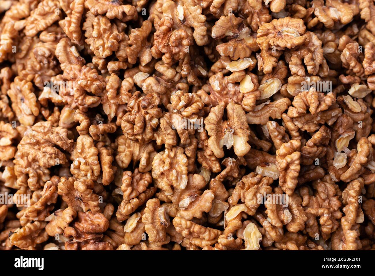 set of split nuts viewed from above Stock Photo - Alamy