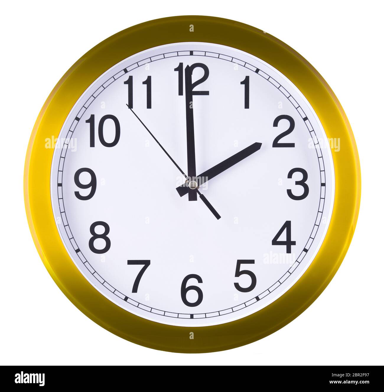 Wall clock isolated on white background. Two oclock Stock Photo - Alamy