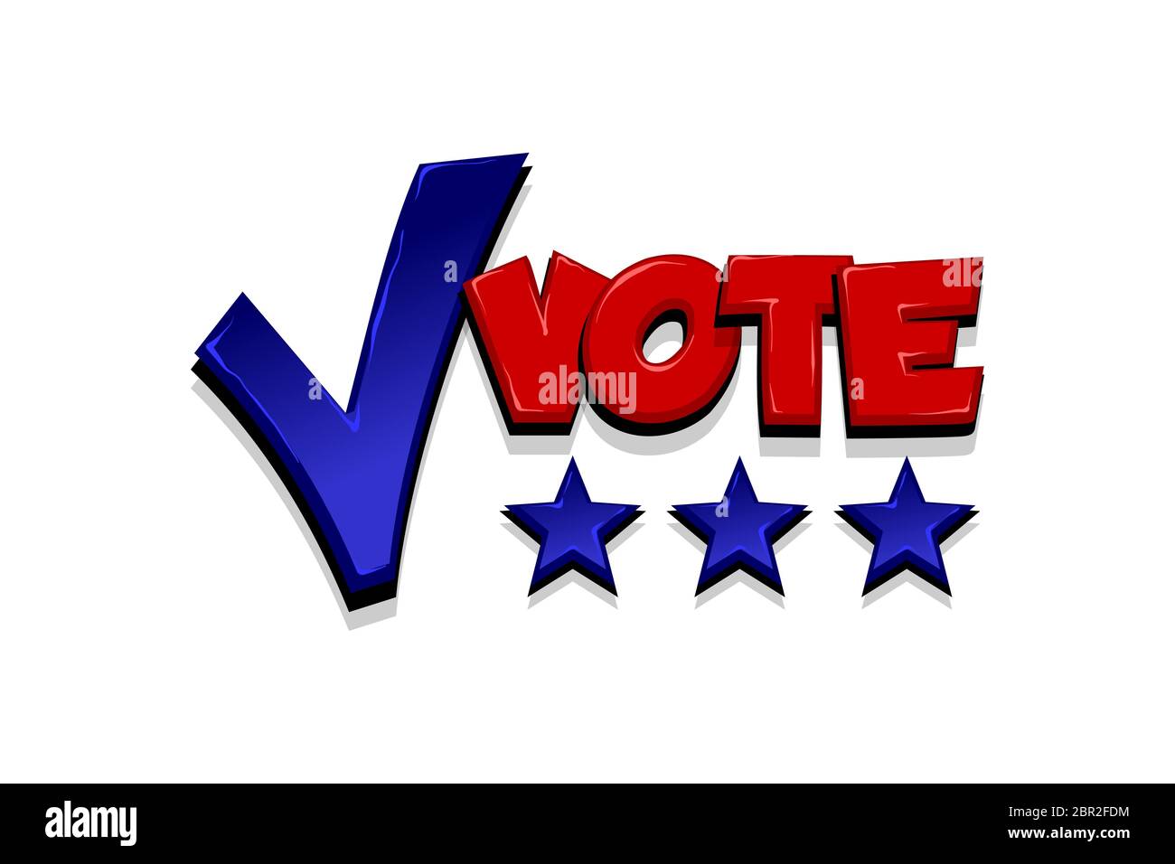 Vote positive checkmark election icon text pop art Stock Vector Image ...