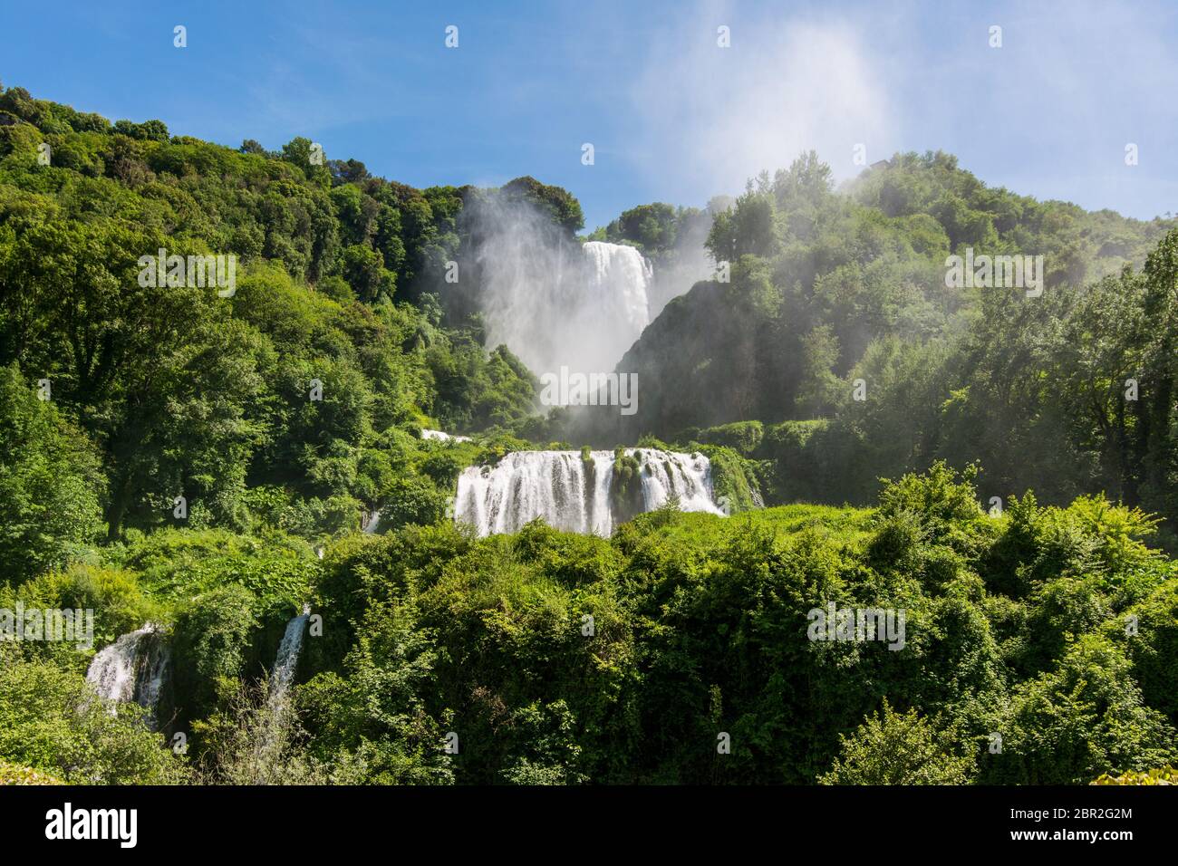 Marmore falls, Cascata delle Marmore, in Umbria, Italy. The tallest man ...