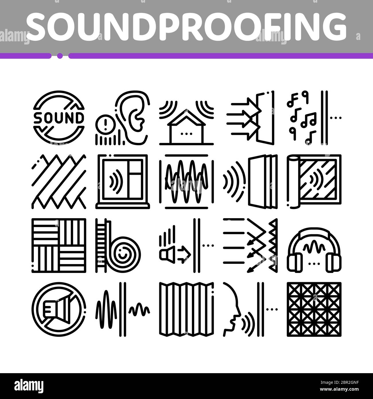Soundproofing Building Material Icons Set Vector Stock Vector Image ... Soundproofing Building Material Icons Set Vector Stock Vector Image ...