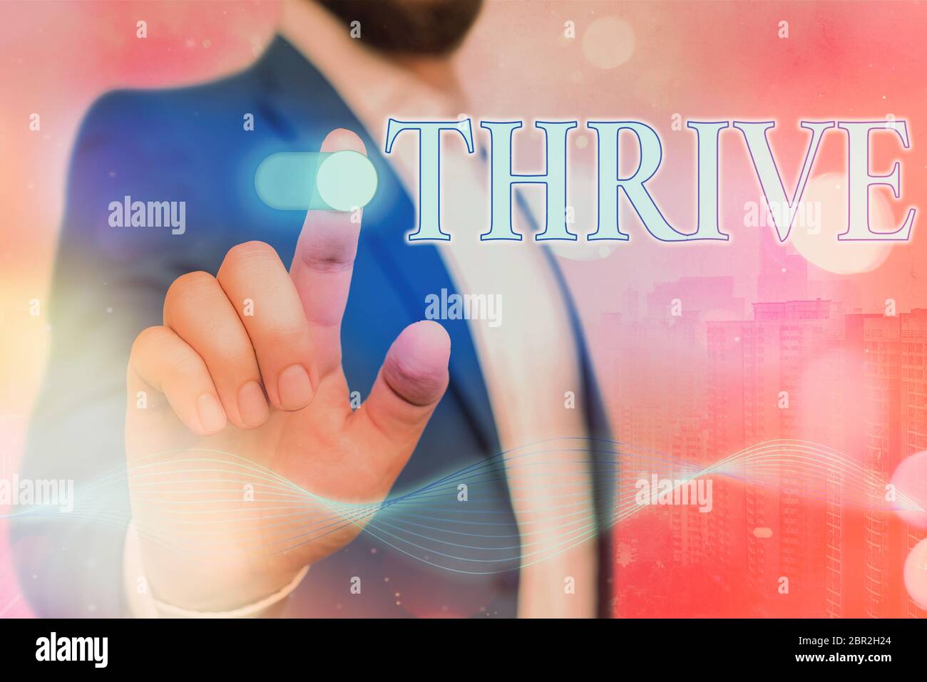 Handwriting text Thrive. Conceptual photo Think positively Continue to ...