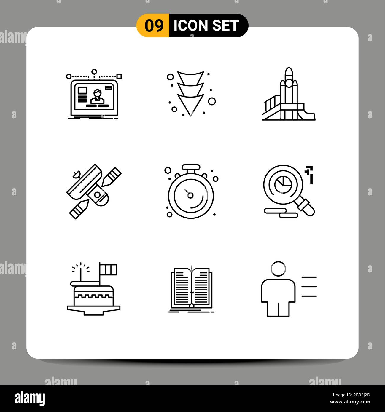 Stock Vector Icon Pack of 9 Line Signs and Symbols for transmitter ...