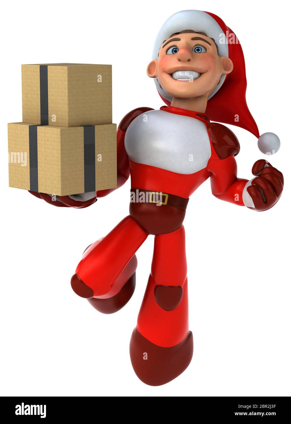 Fun Super Santa Claus - 3D Illustration Stock Photo - Alamy