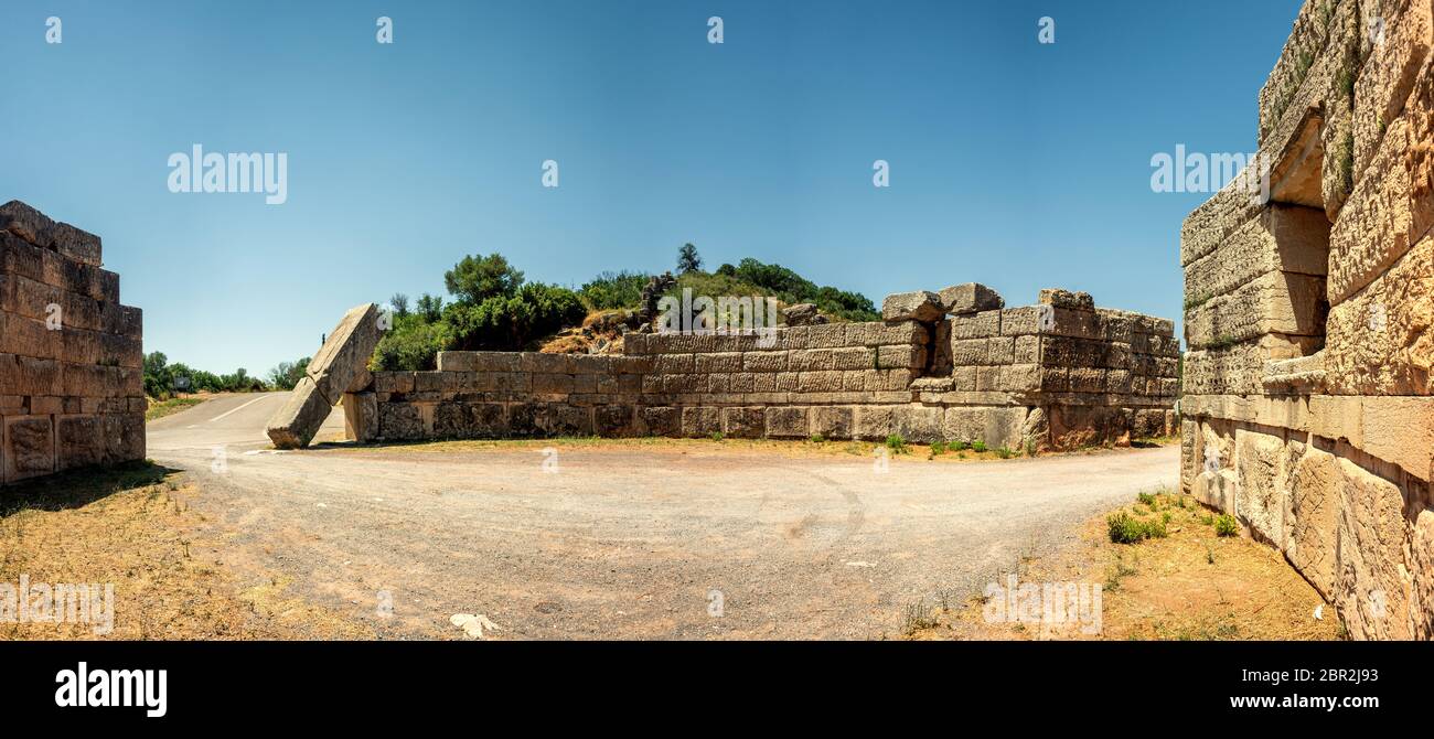 The Arcadian Gate ruins in Ancient Messini, Greece Stock Photo - Alamy