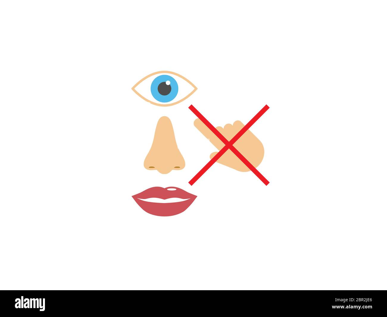 Avoid touching your face. Vector illustration, flat design Stock Vector ...