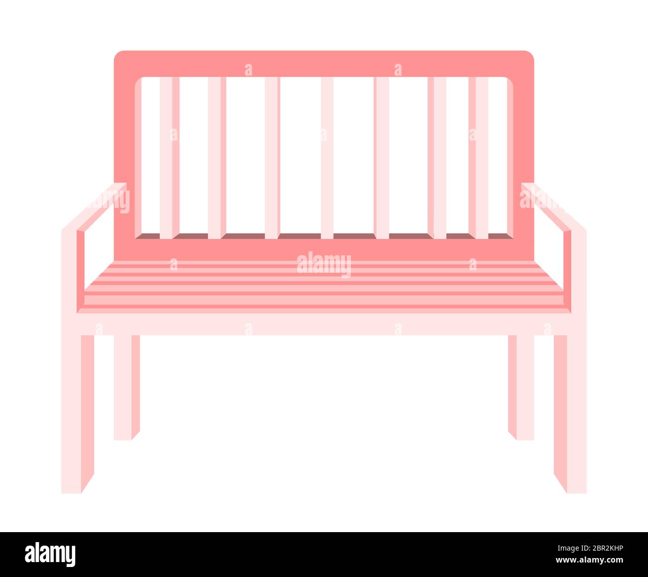 Bench for garden and terrace isolated on white background. Vector flat ...