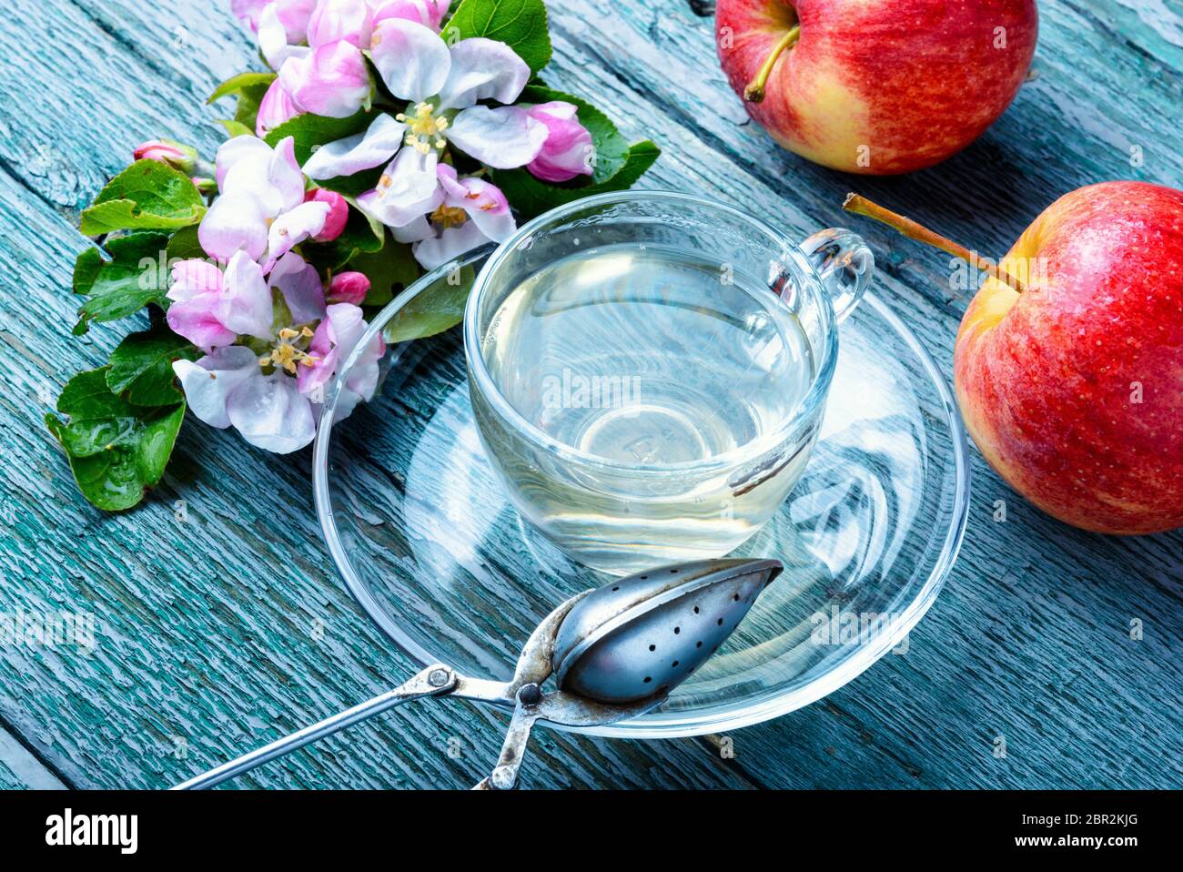 Cup of fruit tea with apple flavor.Apple tea Stock Photo - Alamy