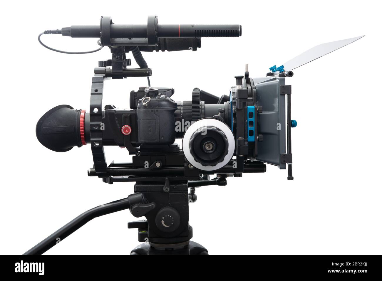 dslr video camera rig isolated on the white background Stock Photo - Alamy