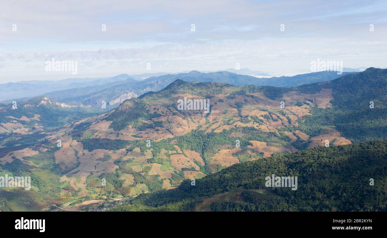 Bald Mountain Landscape at Phu Langka National Park Phayao Thailand ...