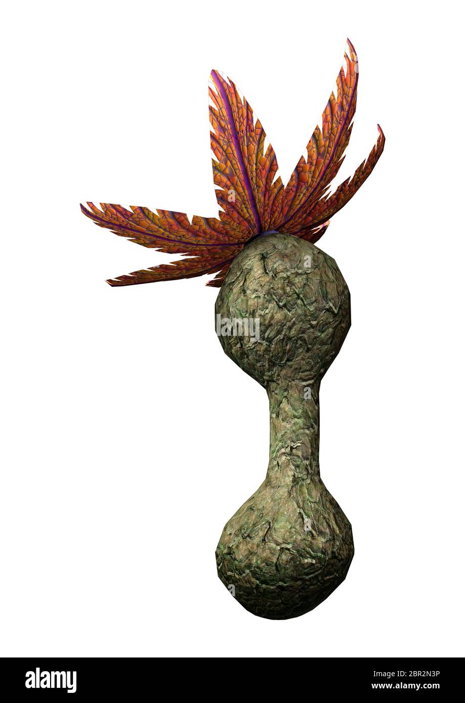 3D rendering of a fantasy alien plant isolated on white background ...
