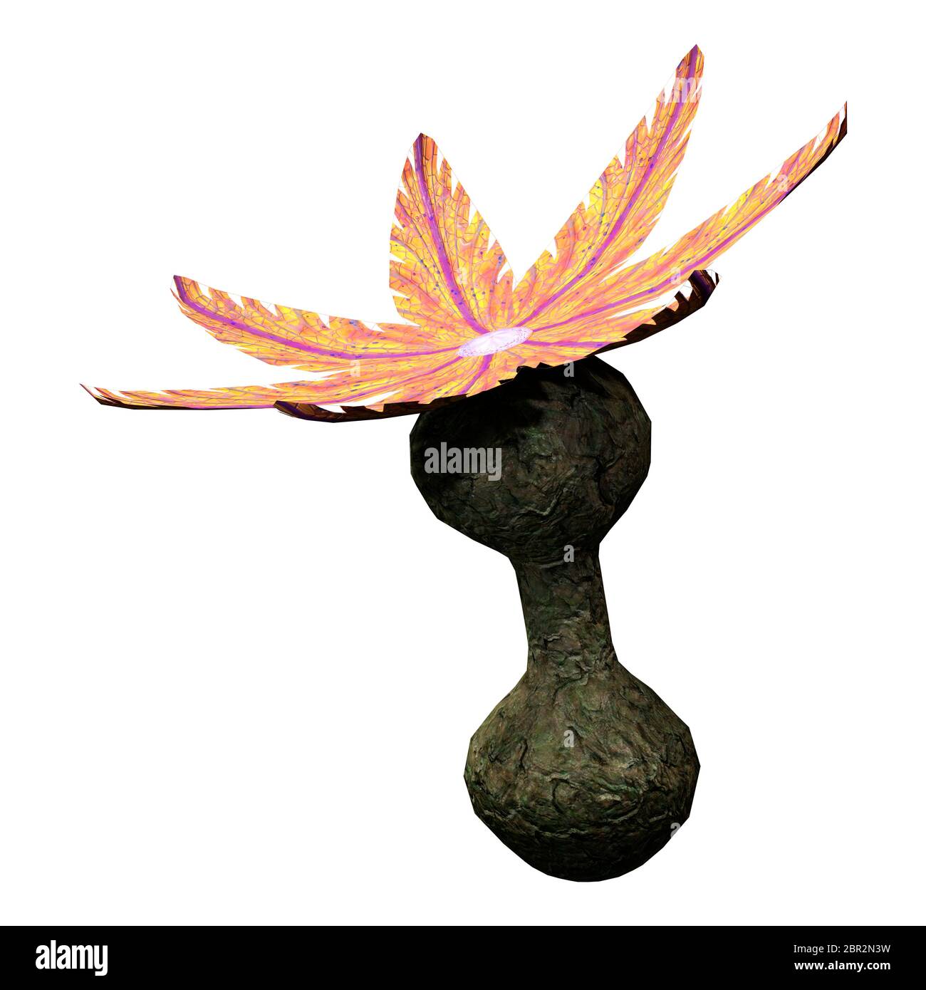 3D rendering of a fantasy alien plant isolated on white background ...