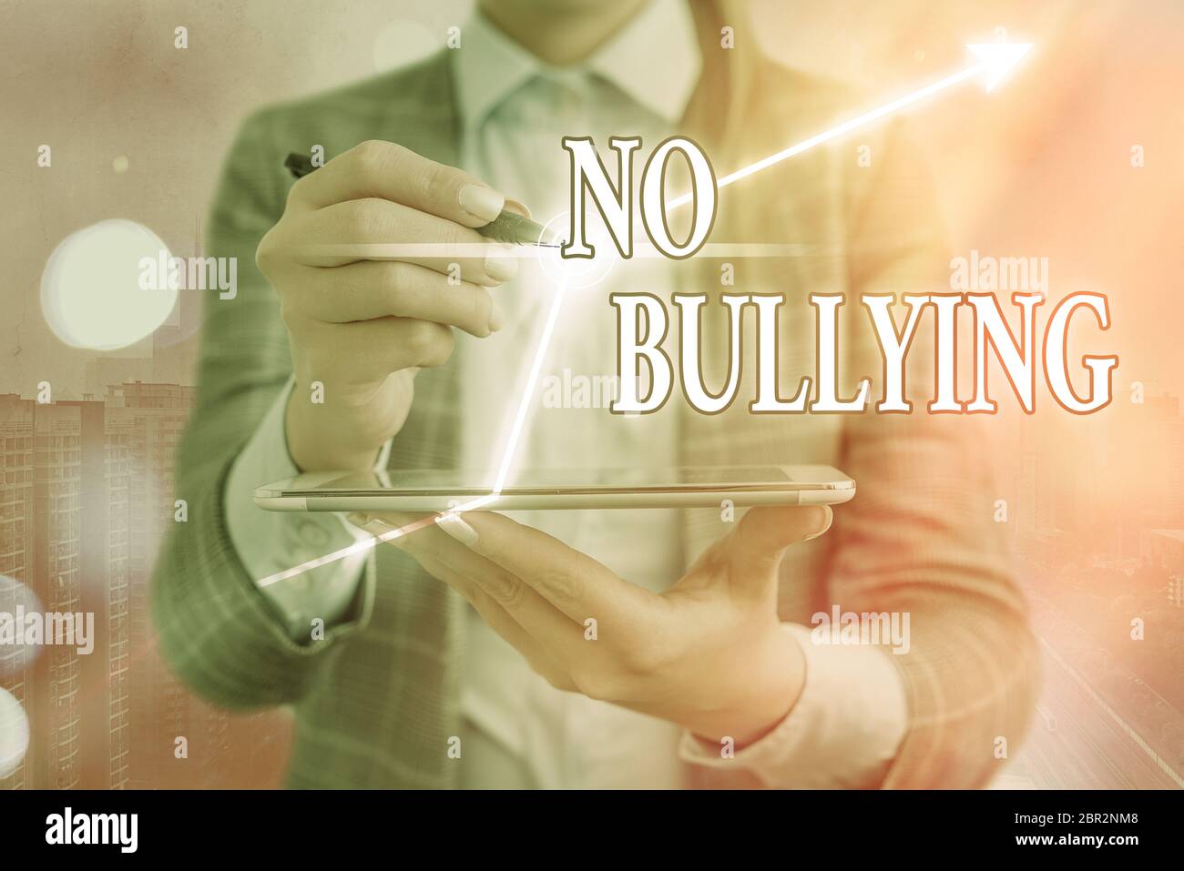 Text sign showing No Bullying. Business photo showcasing stop ...