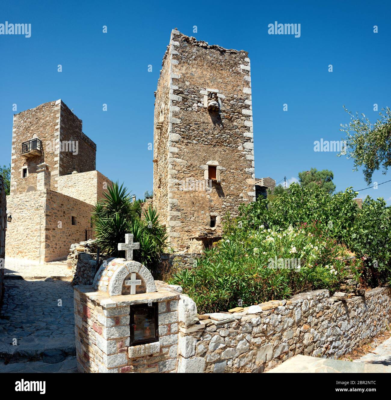 Vatheia, a village on the Mani Peninsula, in Greece. A major tourist ...
