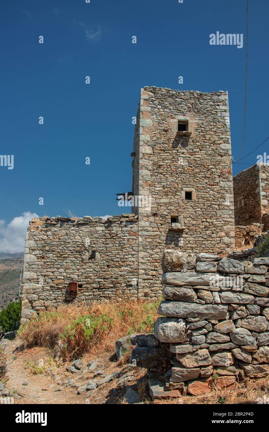 Vatheia, a village on the Mani Peninsula, in Greece. A major tourist ...