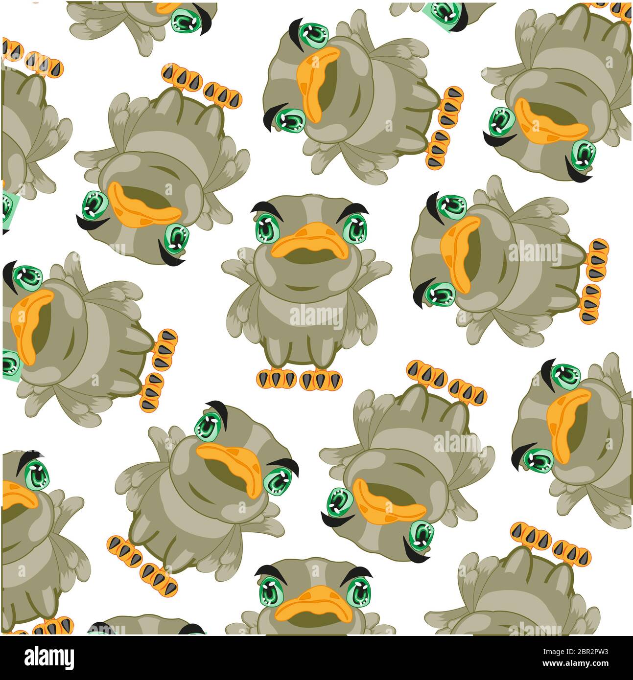 Cartoon sulphur nestling decorative pattern on white background Stock ...