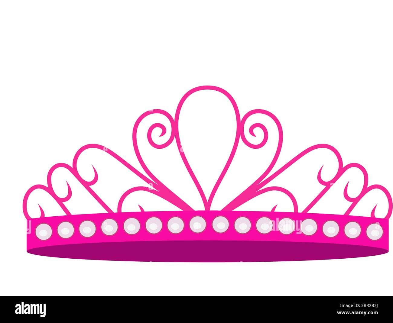 pink crown royal pearls princess illustration Stock Photo - Alamy