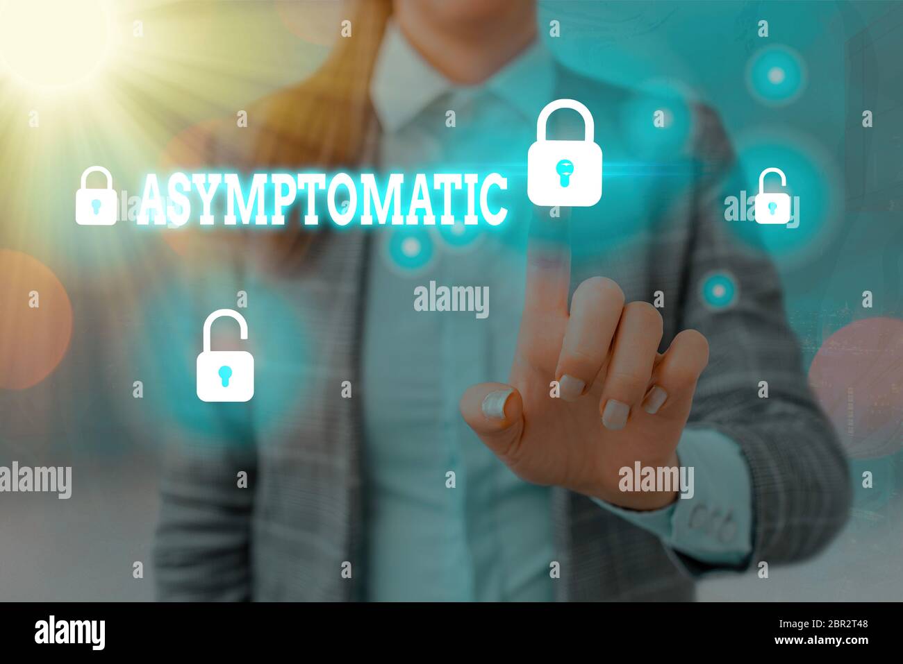 Handwriting text writing Asymptomatic. Conceptual photo a condition or ...
