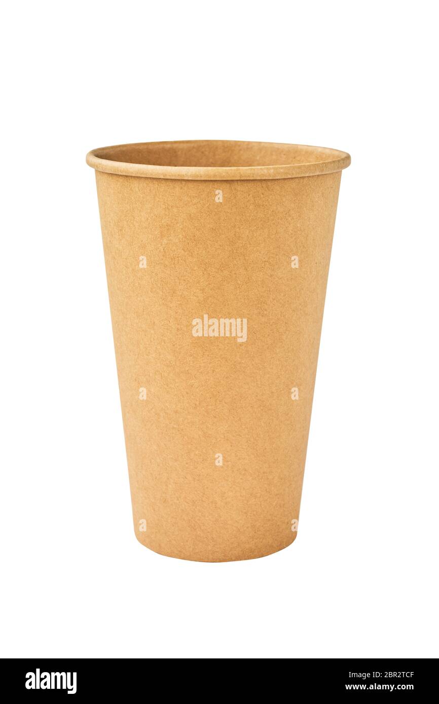 Recycling paper glass isolated over white background with clipping path ...