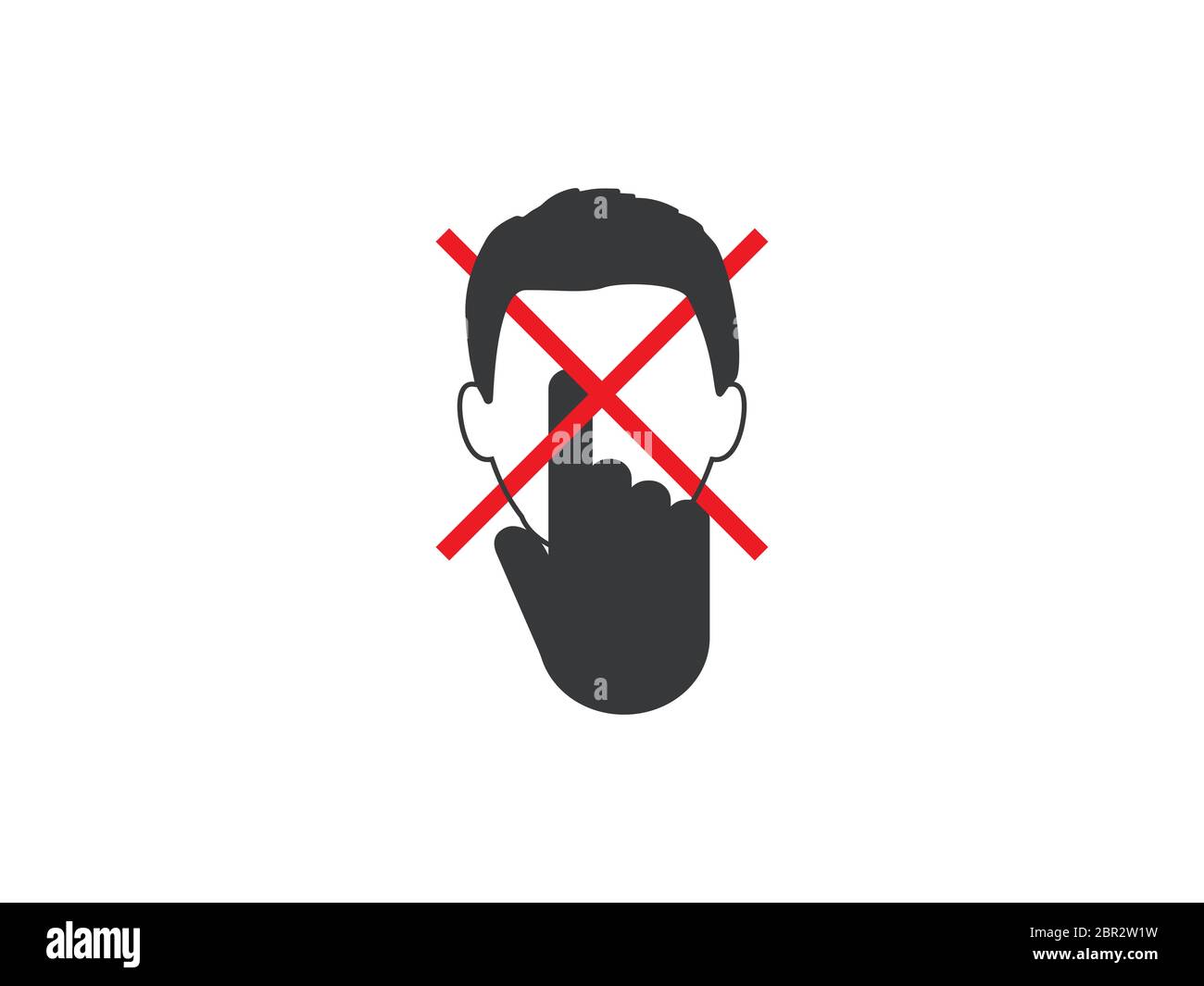 Avoid touching your face. Vector illustration, flat design Stock Vector ...