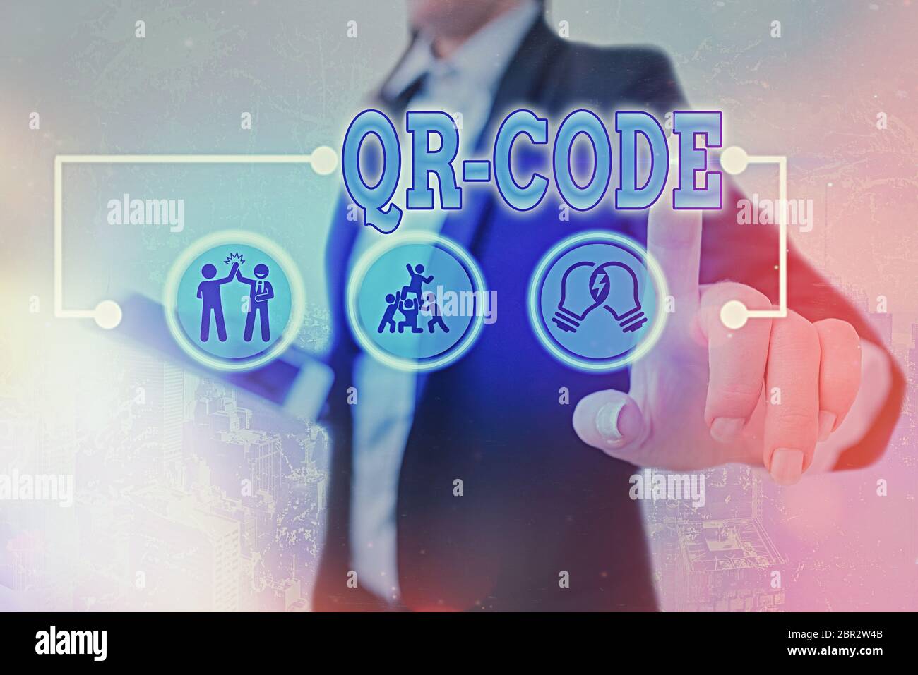 Conceptual hand writing showing Qr Code. Concept meaning the trademark ...