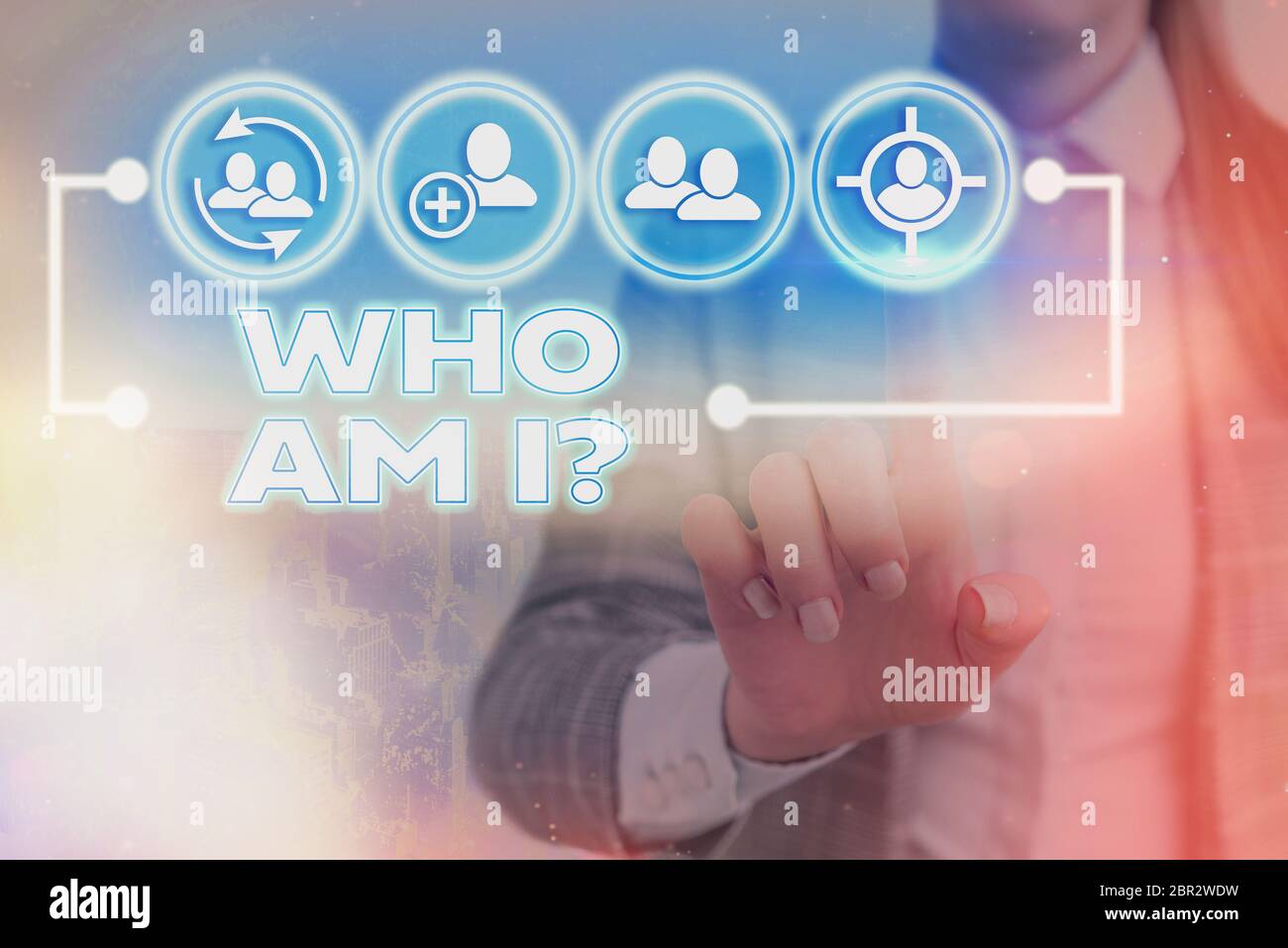 Writing note showing Who Am I Question. Business concept for asking ...