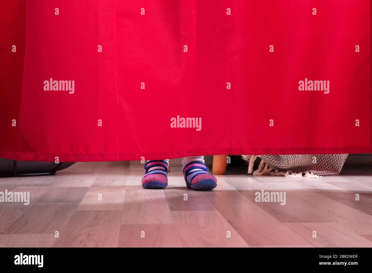 Child Hiding Behind Curtain High Resolution Stock Photography and ...