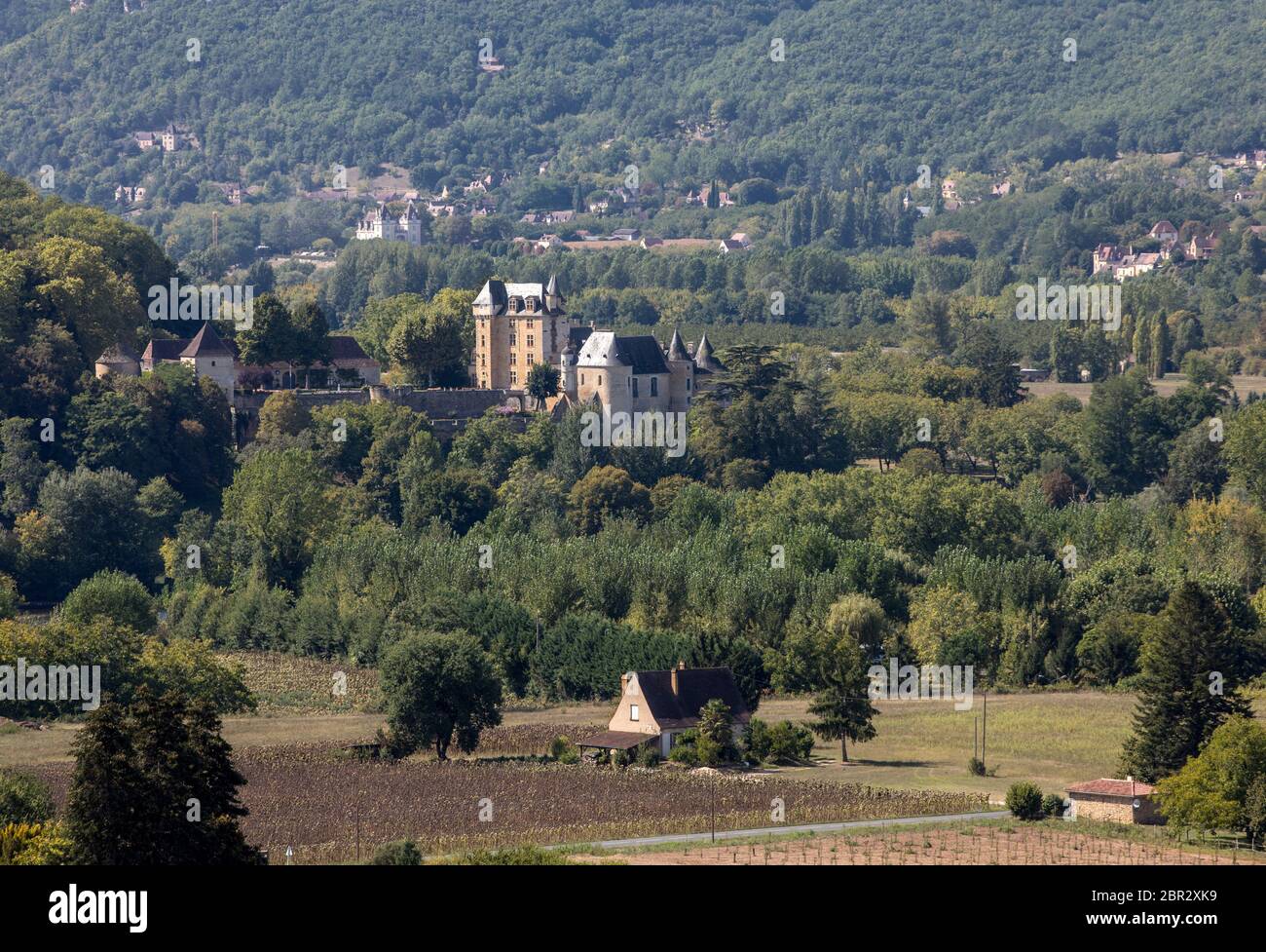 Perigord, the picturesque castle of Fayrac in Dordogne, France Stock ...
