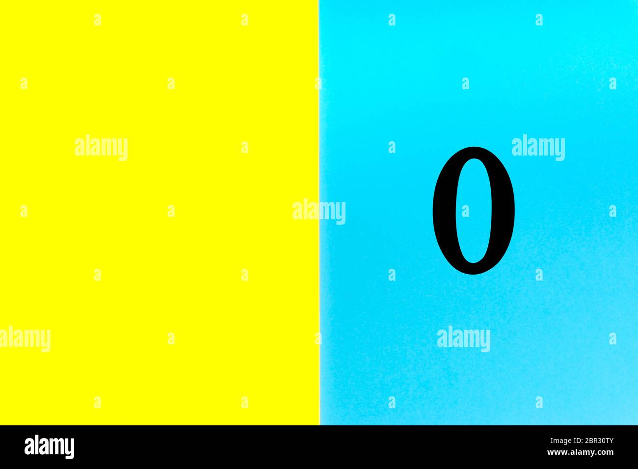 ZERO or 0 written words on blue and yellow background. Number, Calendar ...