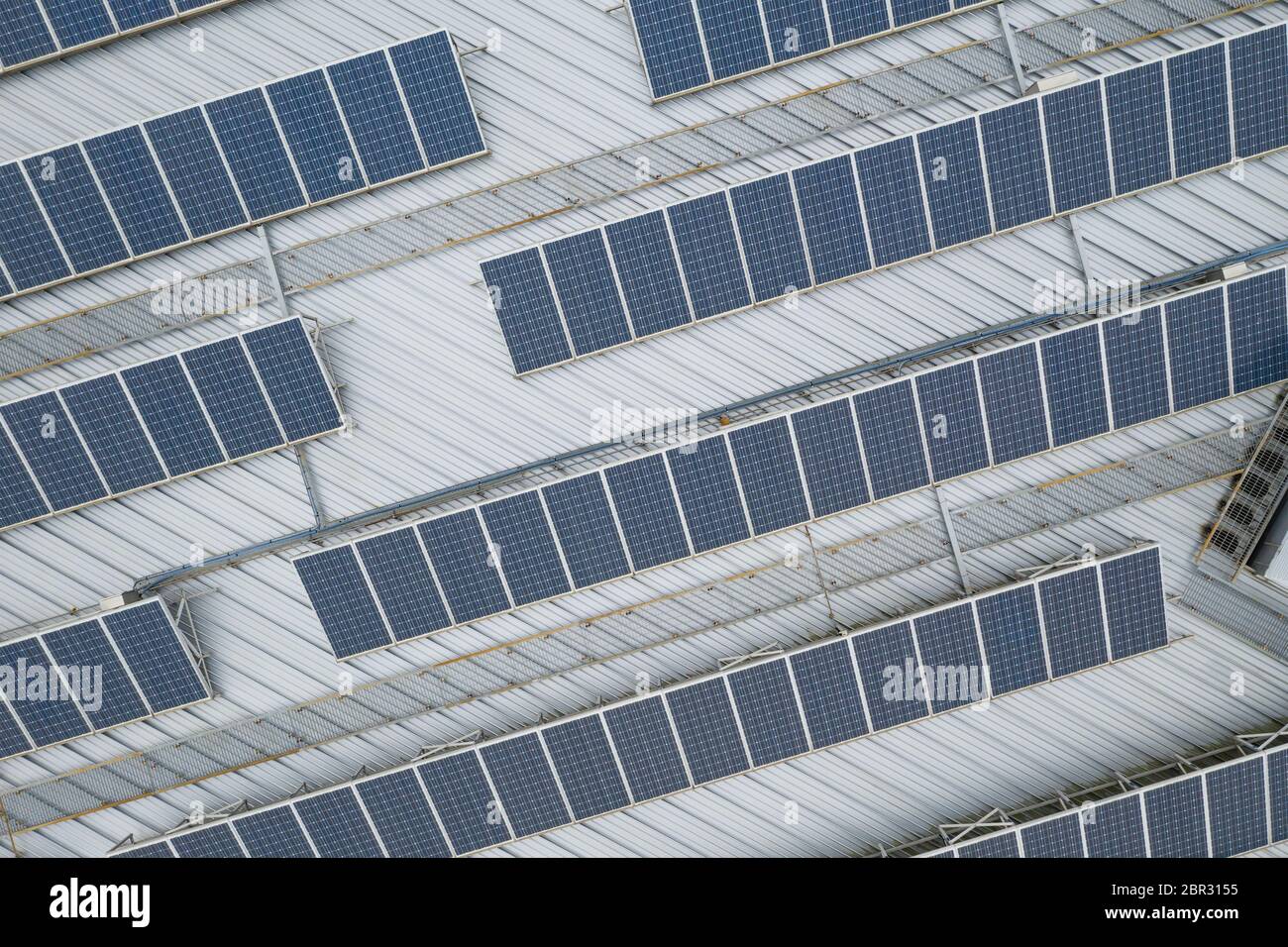 Top view of Solar panel on the building Stock Photo - Alamy