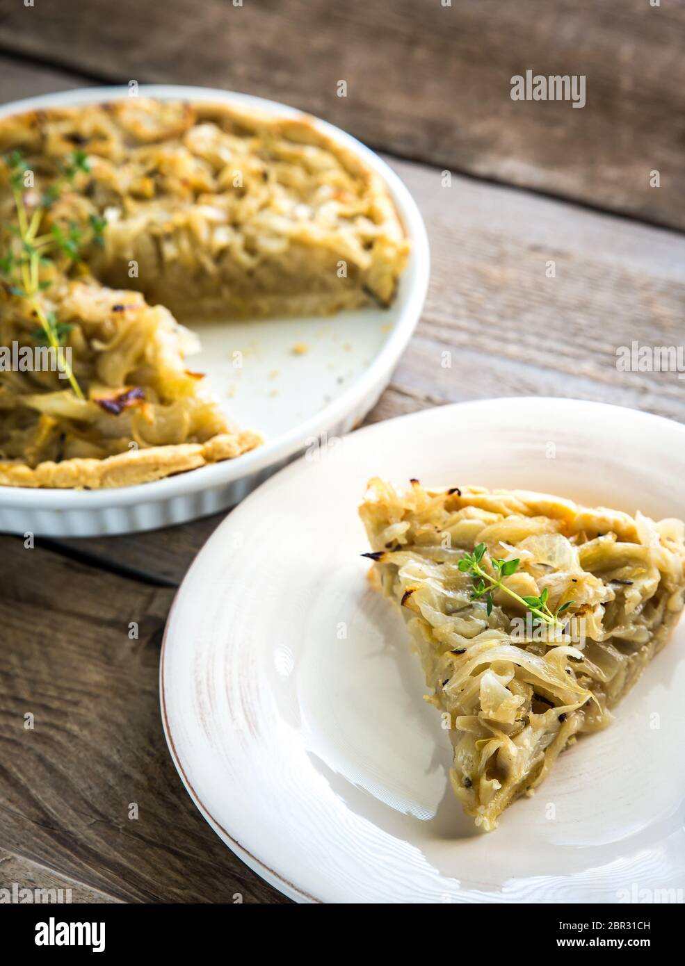 French open onion pie Stock Photo - Alamy