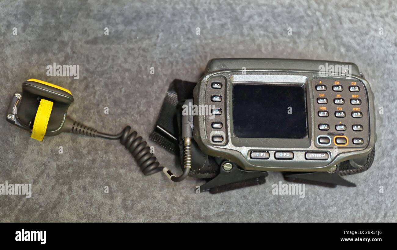 Ring Barcode Scanner Reader for Fast Picking in Warehouse Stock Photo ...